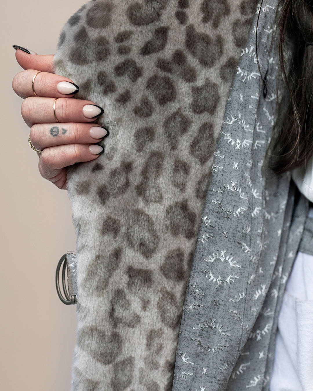 Long Faux Fur Coat Womens | Silver Leopard Print - SpiritHoods