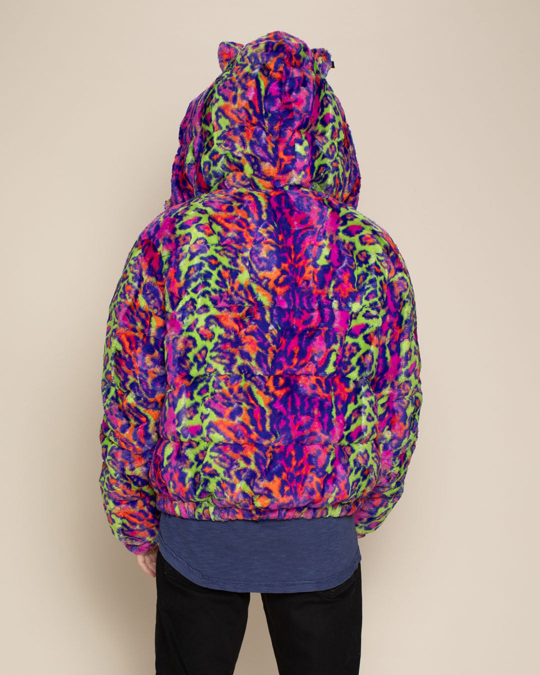 Neon Disco Cat Classic ULTRA SOFT Faux Fur Puffer Jacket | Men's ...