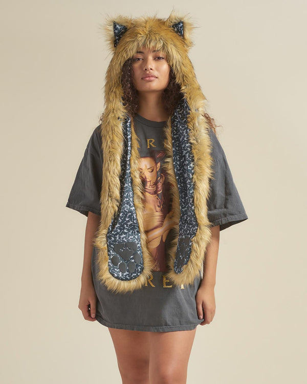 Women's Collector Edition Calacas Wolf Faux Fur Hood | SpiritHoods