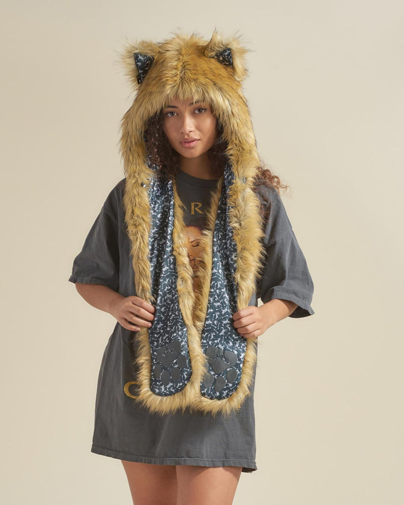 Women's Collector Edition Calacas Wolf Faux Fur Hood | SpiritHoods