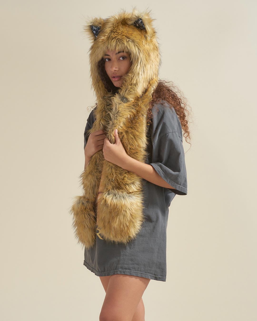 Women's Collector Edition Calacas Wolf Faux Fur Hood | SpiritHoods