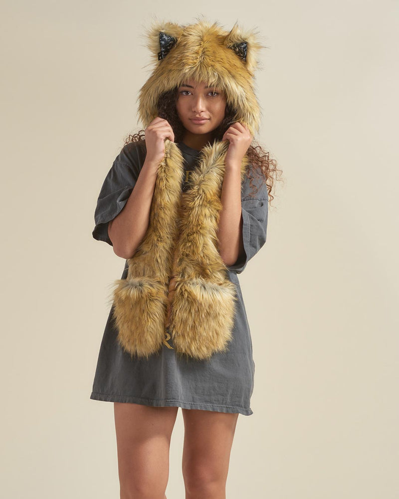 Women's Collector Edition Calacas Wolf Faux Fur Hood | SpiritHoods