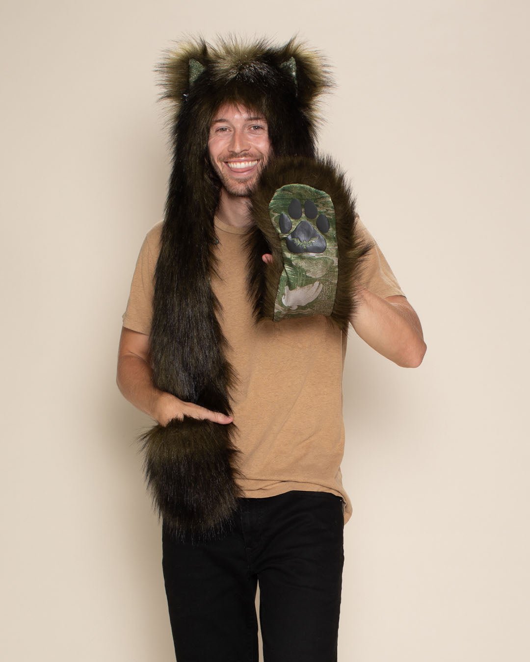 Green Garden Fox Collector Edition Faux Fur Hood | Men's - SpiritHoods