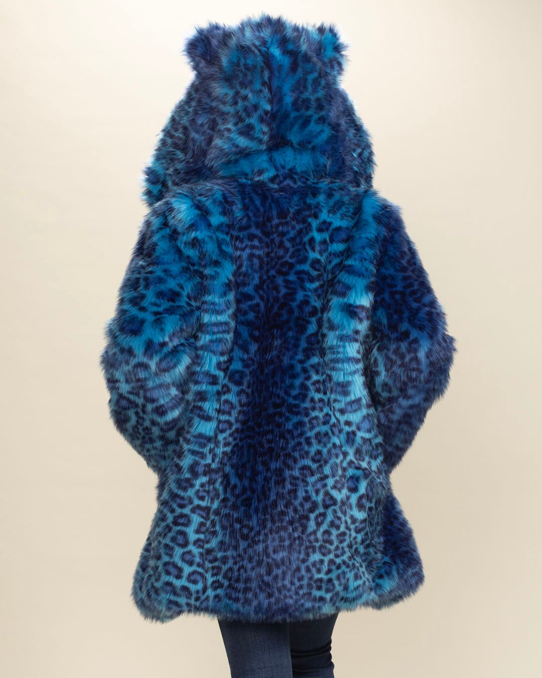 Colorful Faux Fur Coat Womens | Electric Blue Lynx - SpiritHoods
