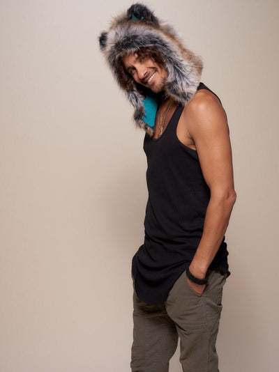 Grey Wolf Half Hood Cape | Embrace the Wild in Style