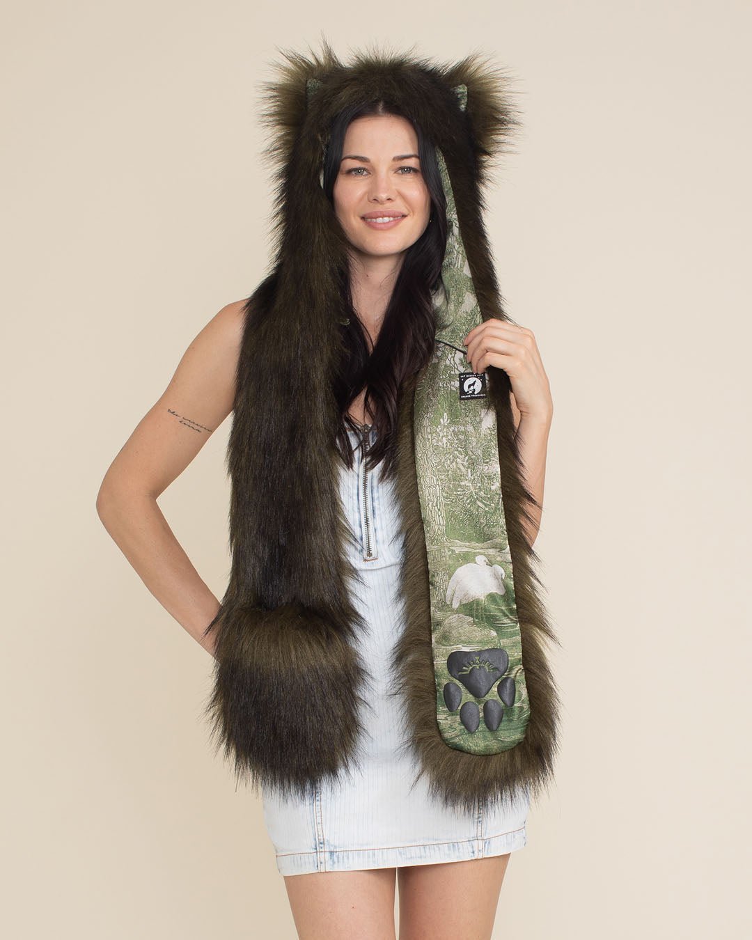 Green Garden Fox Collector Edition Faux Fur Hood | Women's - SpiritHoods