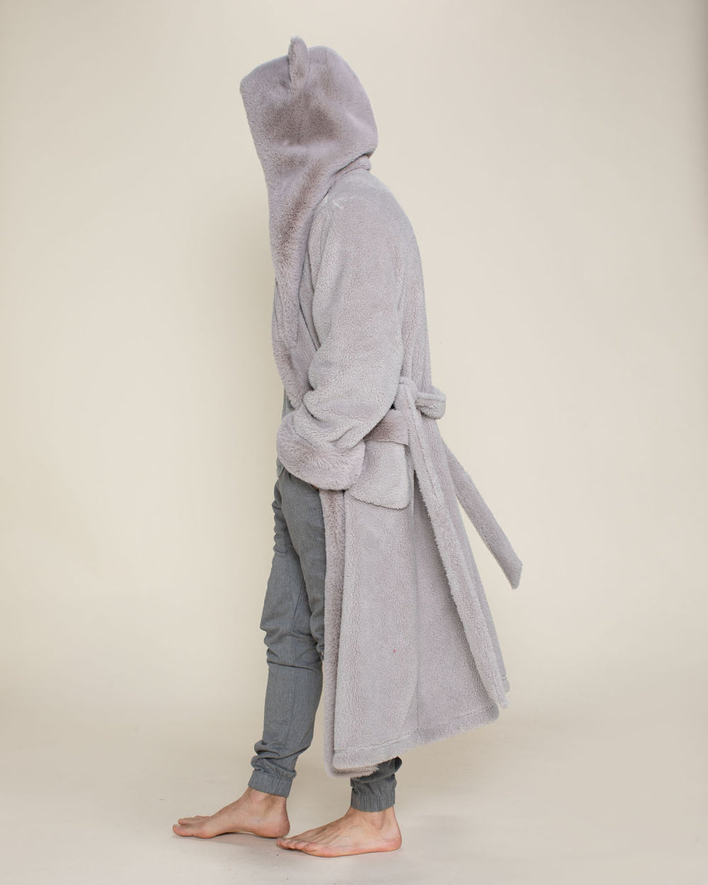Men's Luxury Robe, Grey Luxury Bathrobe | Silver Fox - SpiritHoods