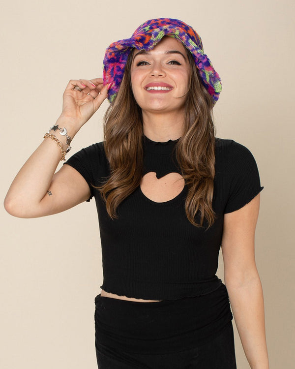 Shop Our Women's Fur Bucket Hat | Neon Pink, Purple & Green - SpiritHoods