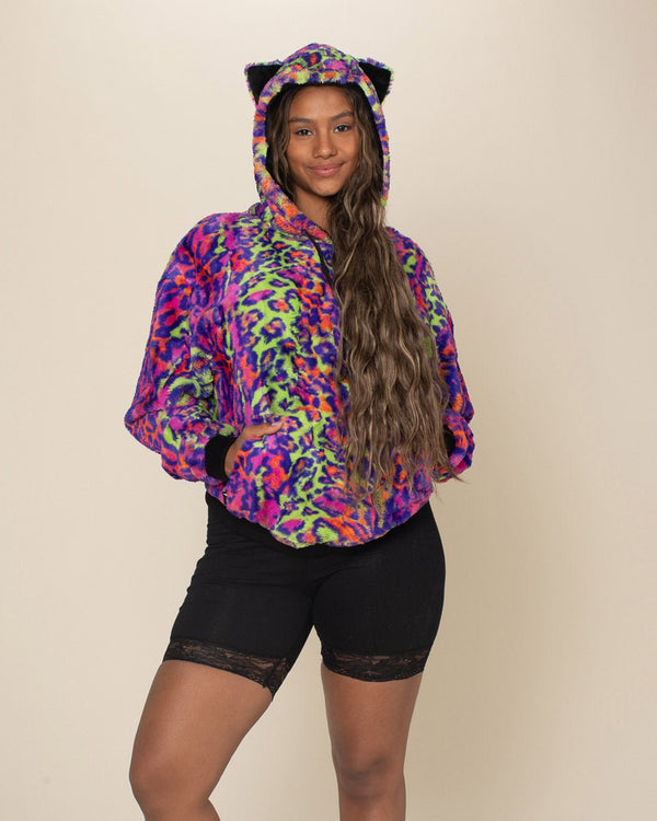 Fur Hoodie in Neon MultiColor for Women - SpiritHoods