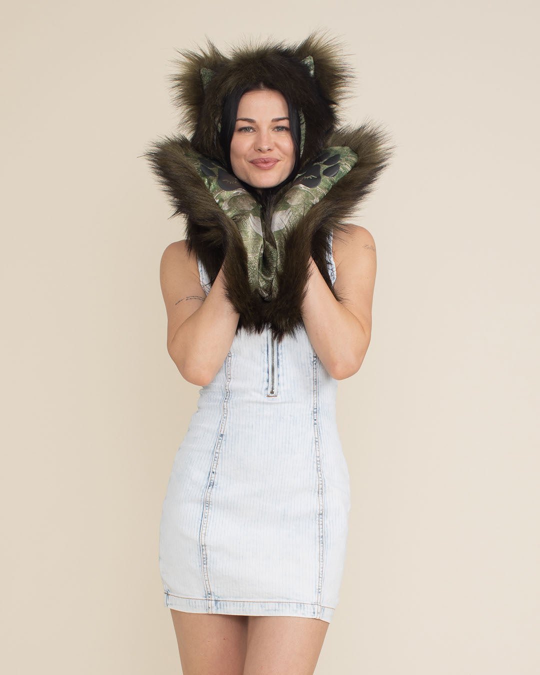 Green Garden Fox Collector Edition Faux Fur Hood | Women's - SpiritHoods