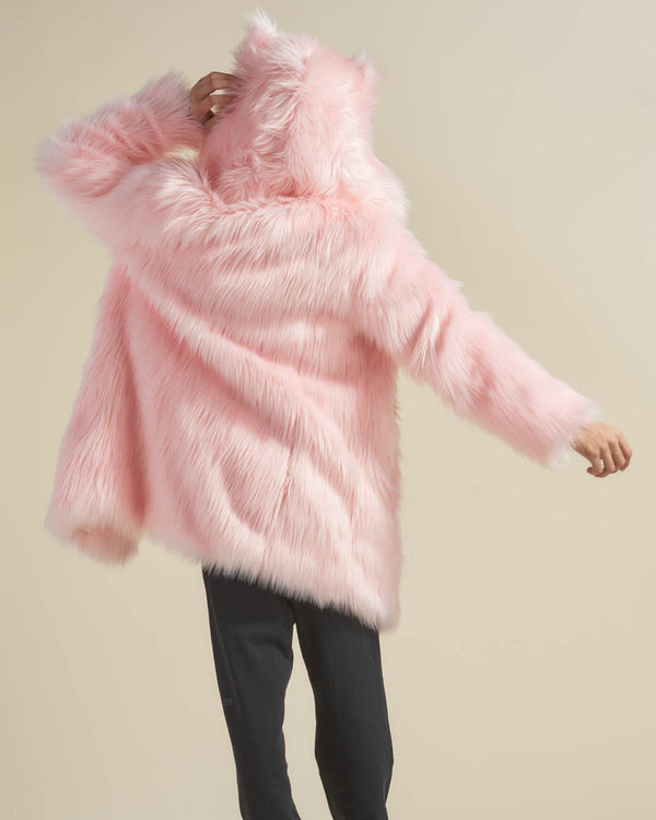 Men's Faux Fur Coat With Hood | Flamingo Wolf - SpiritHoods