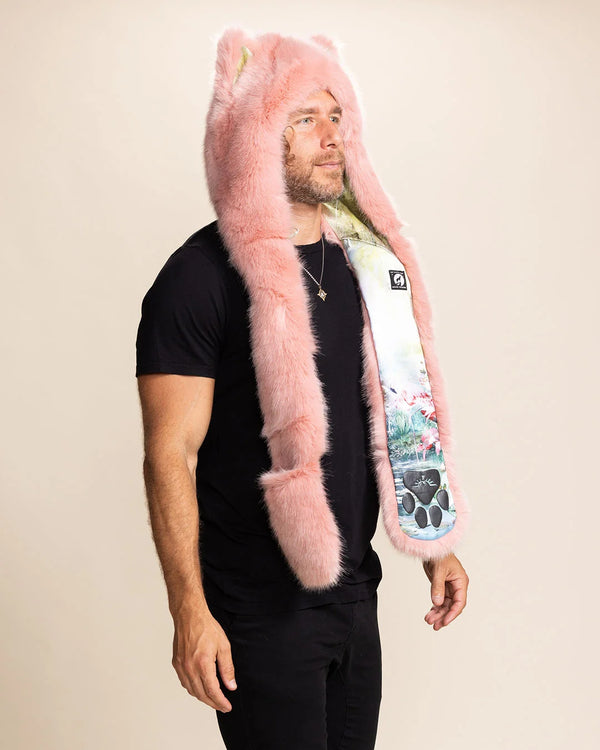 Pink Caribbean Wolf Faux Fur Hood | Men's - SpiritHoods