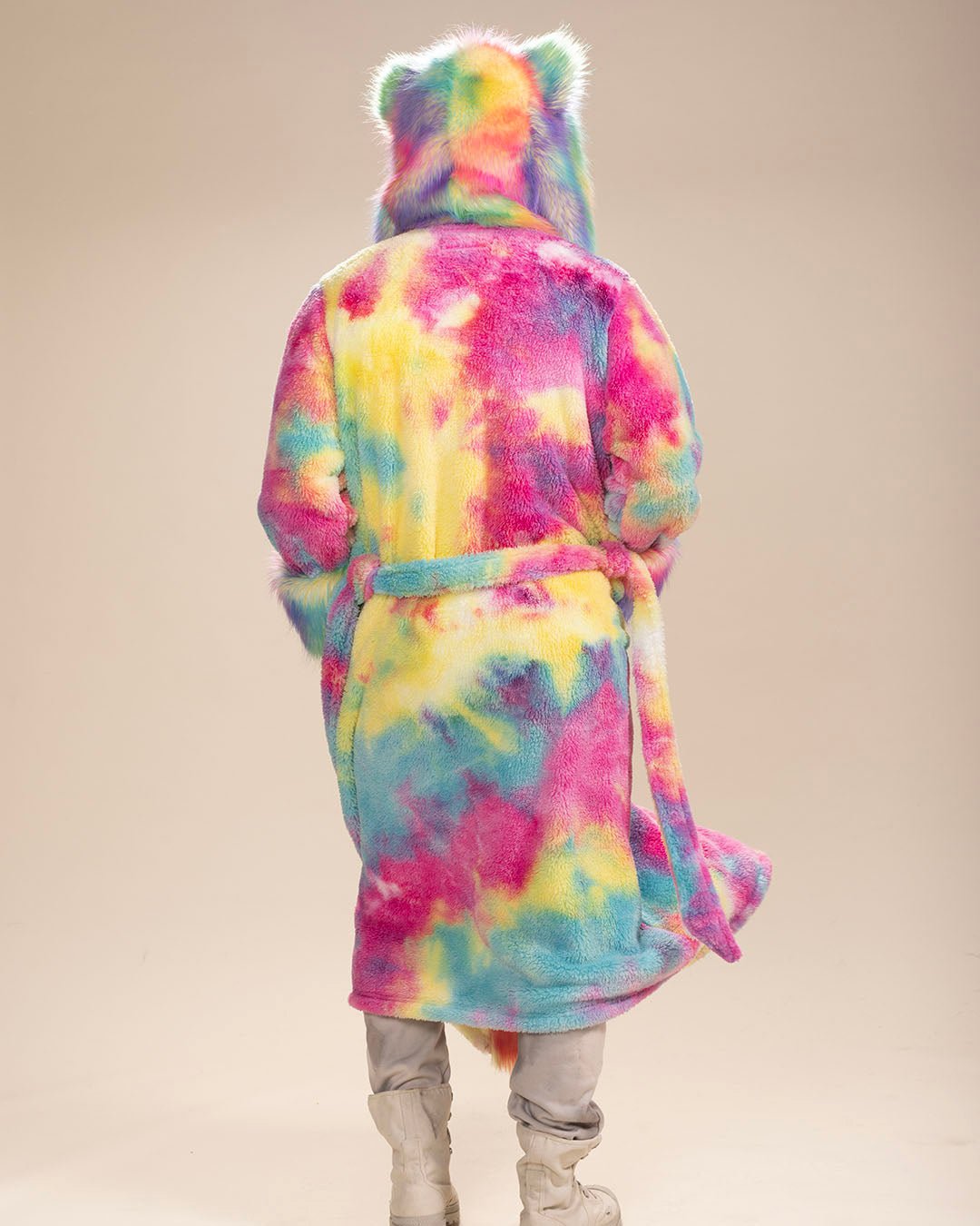 Men's Luxury Robe, Luxury Bathrobe | Rainbow Bear - SpiritHoods