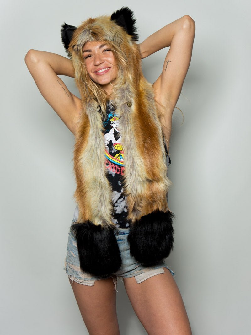 Faux Fur Hat Womens Spirit Hood Grey Brown Red Fox | SpiritHoods®