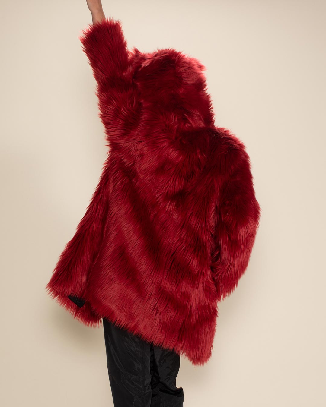 Red Velvet Wolf Classic Faux Fur Coat | Women's - SpiritHoods