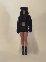 Indigo Leopard Collector Edition Faux Fur Cropped Jacket | Women's ...