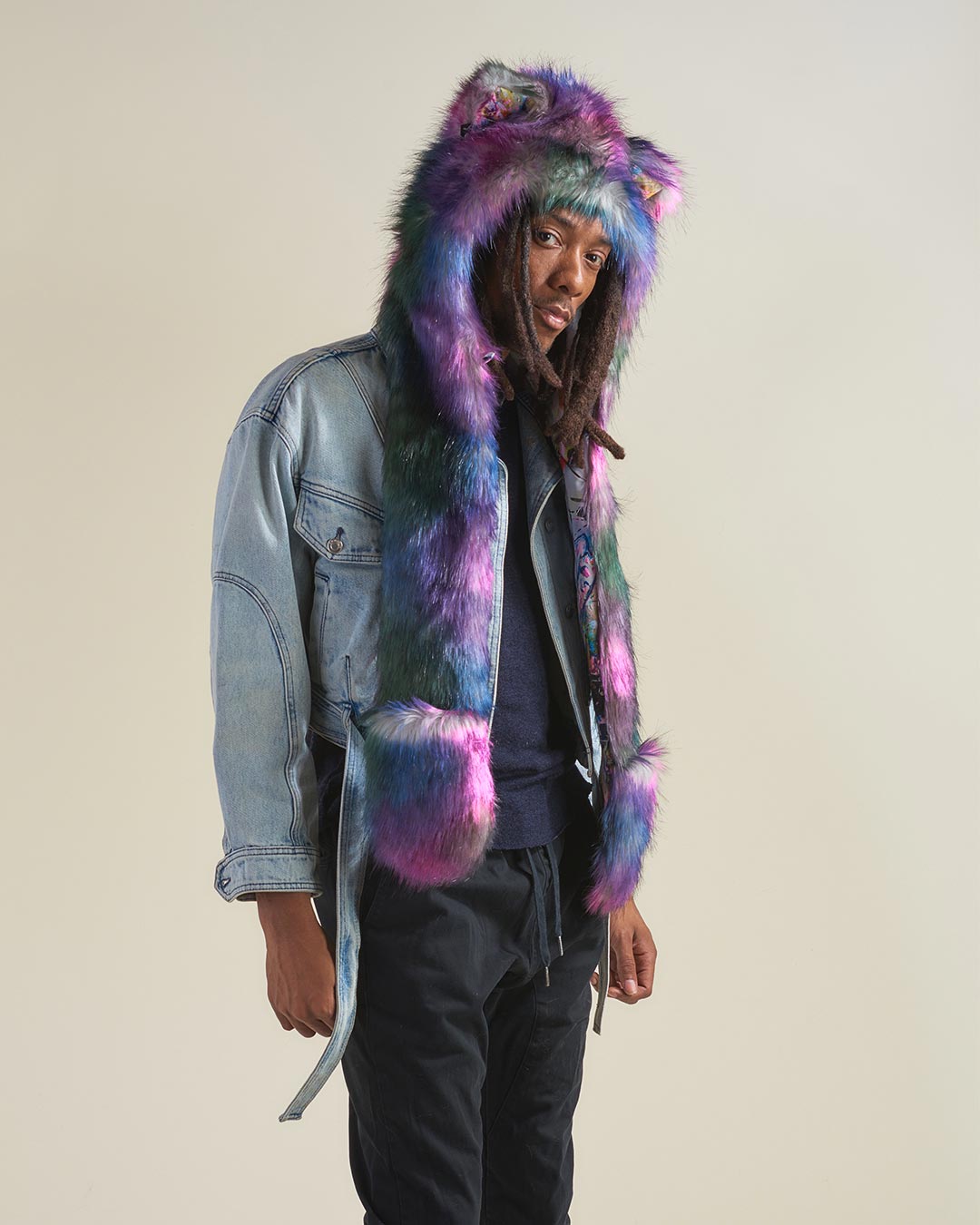Lora Zombie Catzilla Faux Fur Hooded Scarf | SpiritHoods