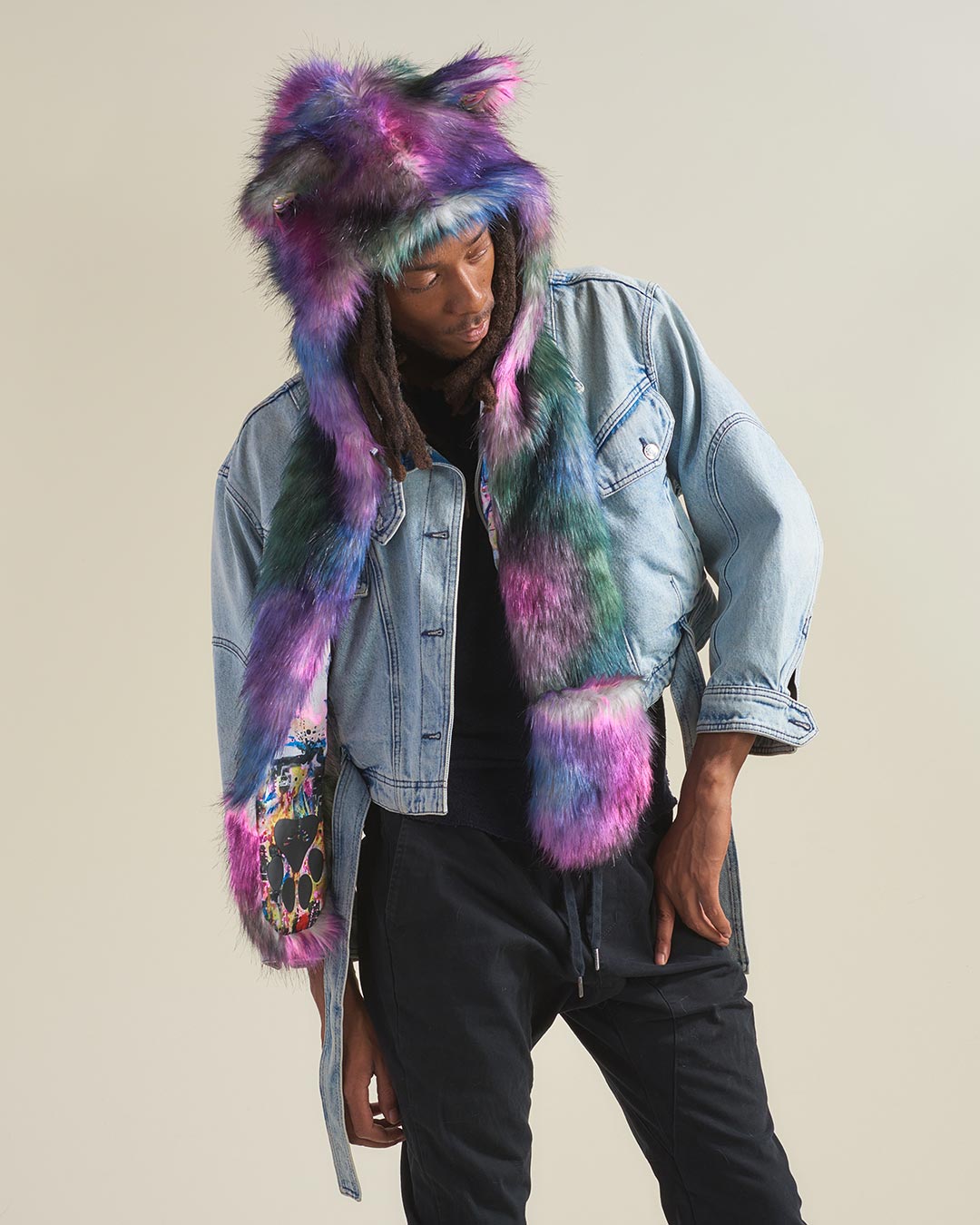 Lora Zombie Catzilla Faux Fur Hooded Scarf | SpiritHoods