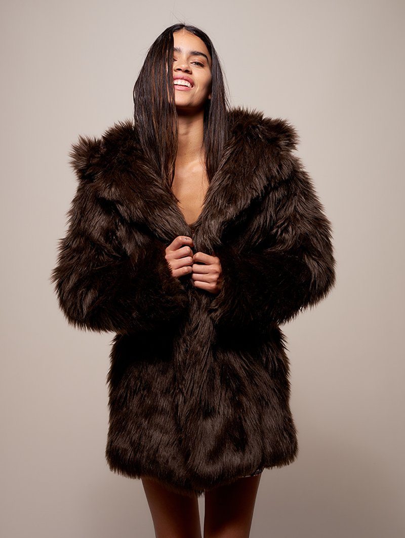 Luxurious Limited Edition Brown Bear Faux Fur Coat - SpiritHoods