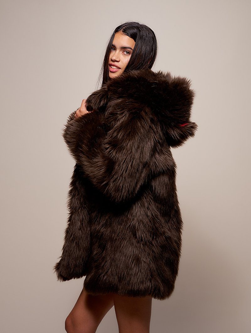 Luxurious Limited Edition Brown Bear Faux Fur Coat - SpiritHoods