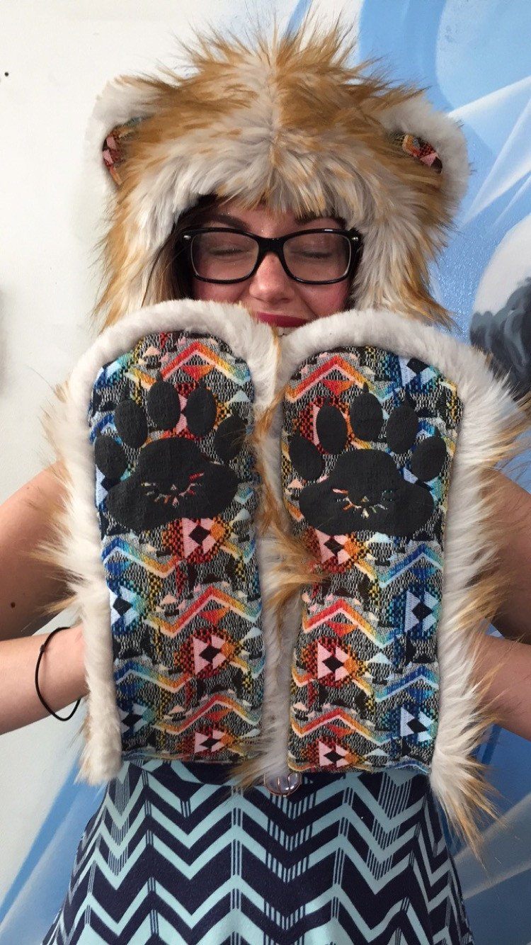 Sunset Bear Faux Fur Hood with Ears | SpiritHoods