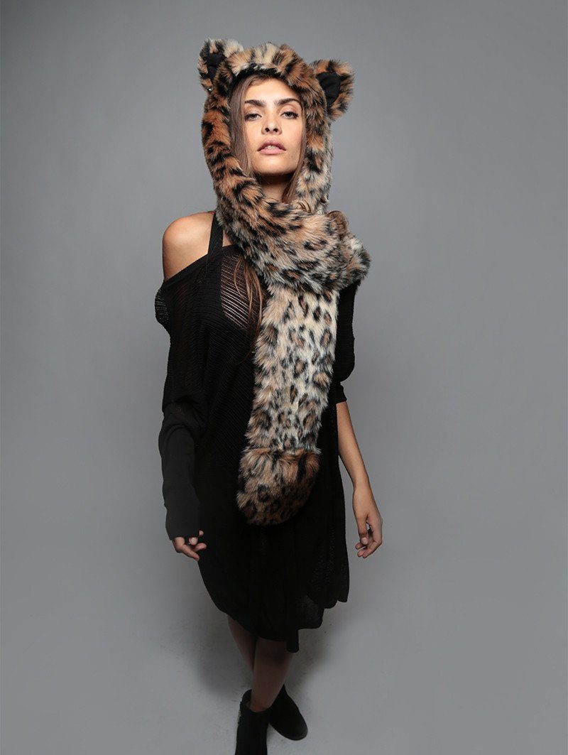 SpiritHoods® Faux Fur SpiritHood Animal Hat Leopard