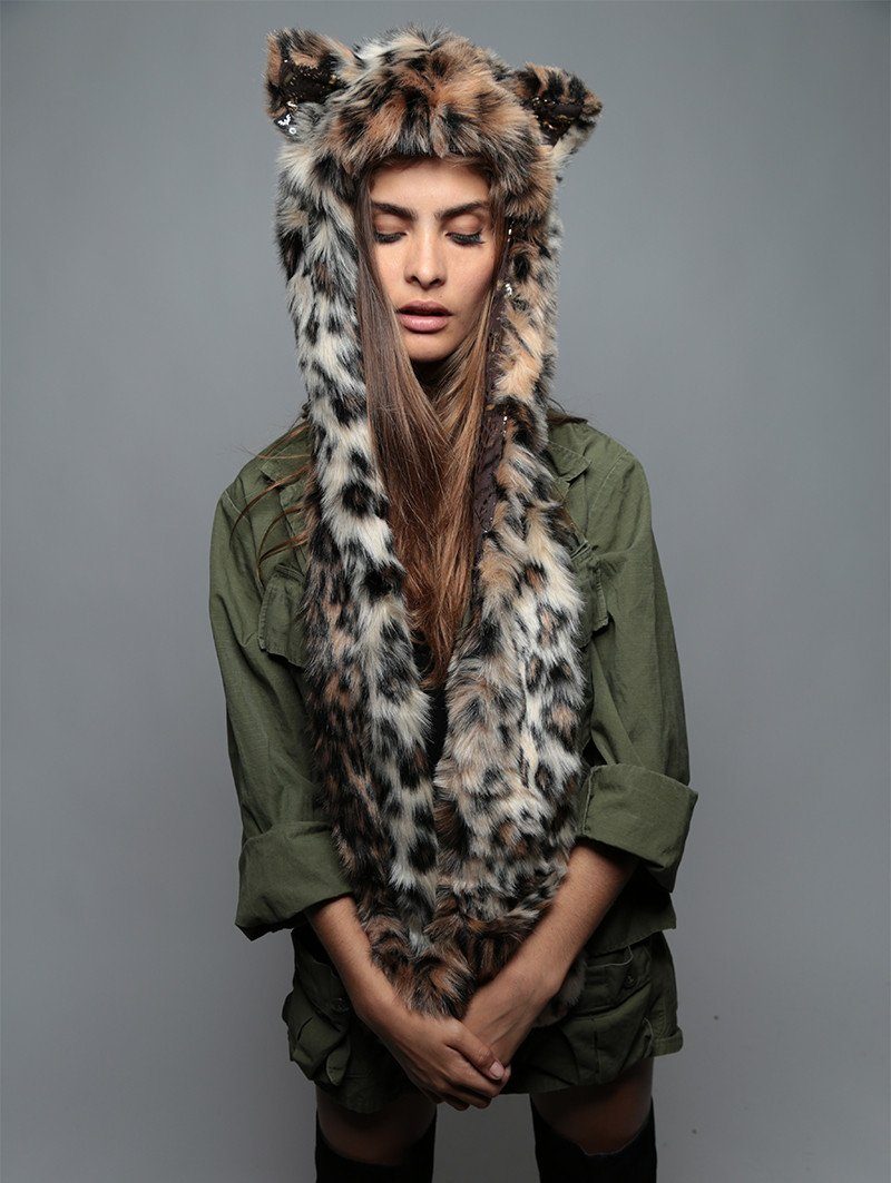 SpiritHoods Leopard Snakeskin Fur Hood