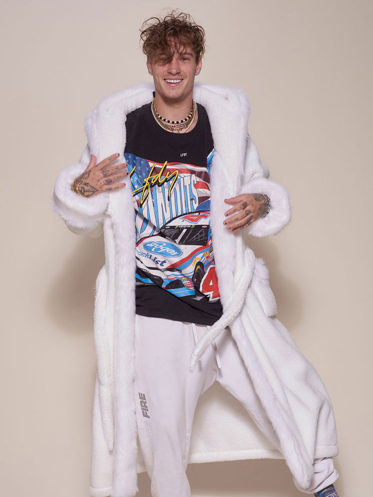 Artic Wolf Faux Fur Men's Robe | House Coat | SpiritHoods