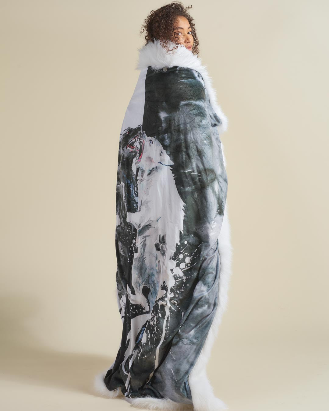 Lora Zombie Artist Edition: The One You Feed White Wolf Faux Fur Throw