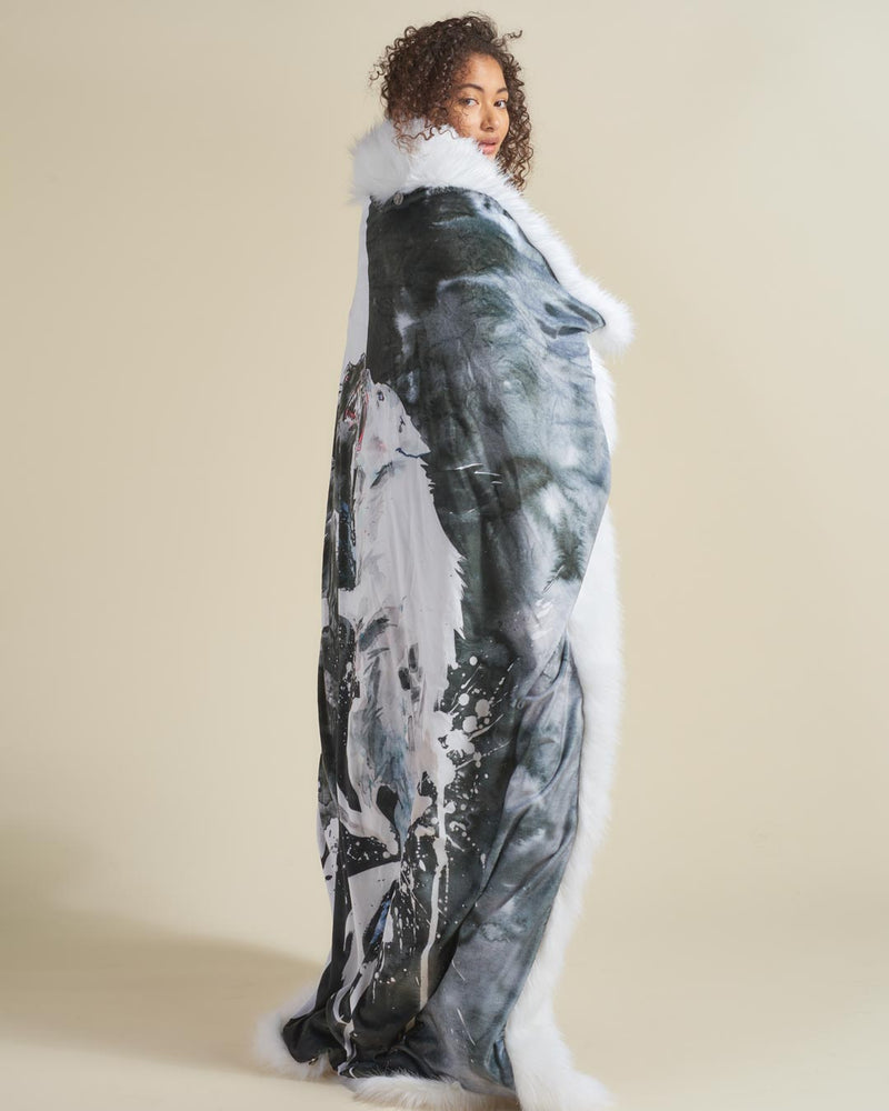 Lora Zombie Artist Edition: The One You Feed White Wolf Faux Fur Throw