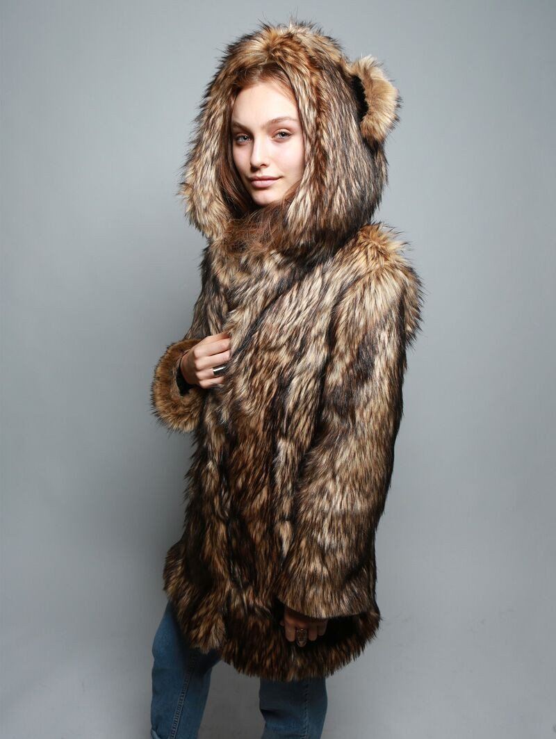 Grizzly Faux Fur Coat - Wilderness Elegance